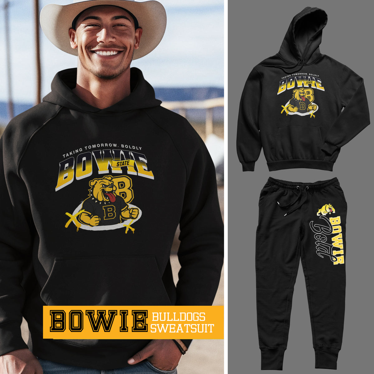Bowie State University - Bowie Bold Sweatsuit - (Hoodie + Sweatpants ...